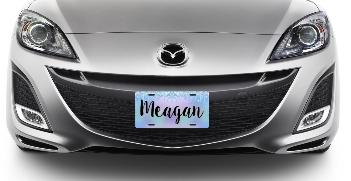 Personalized Custom Front License Plate With Ombre Glitter - Etsy