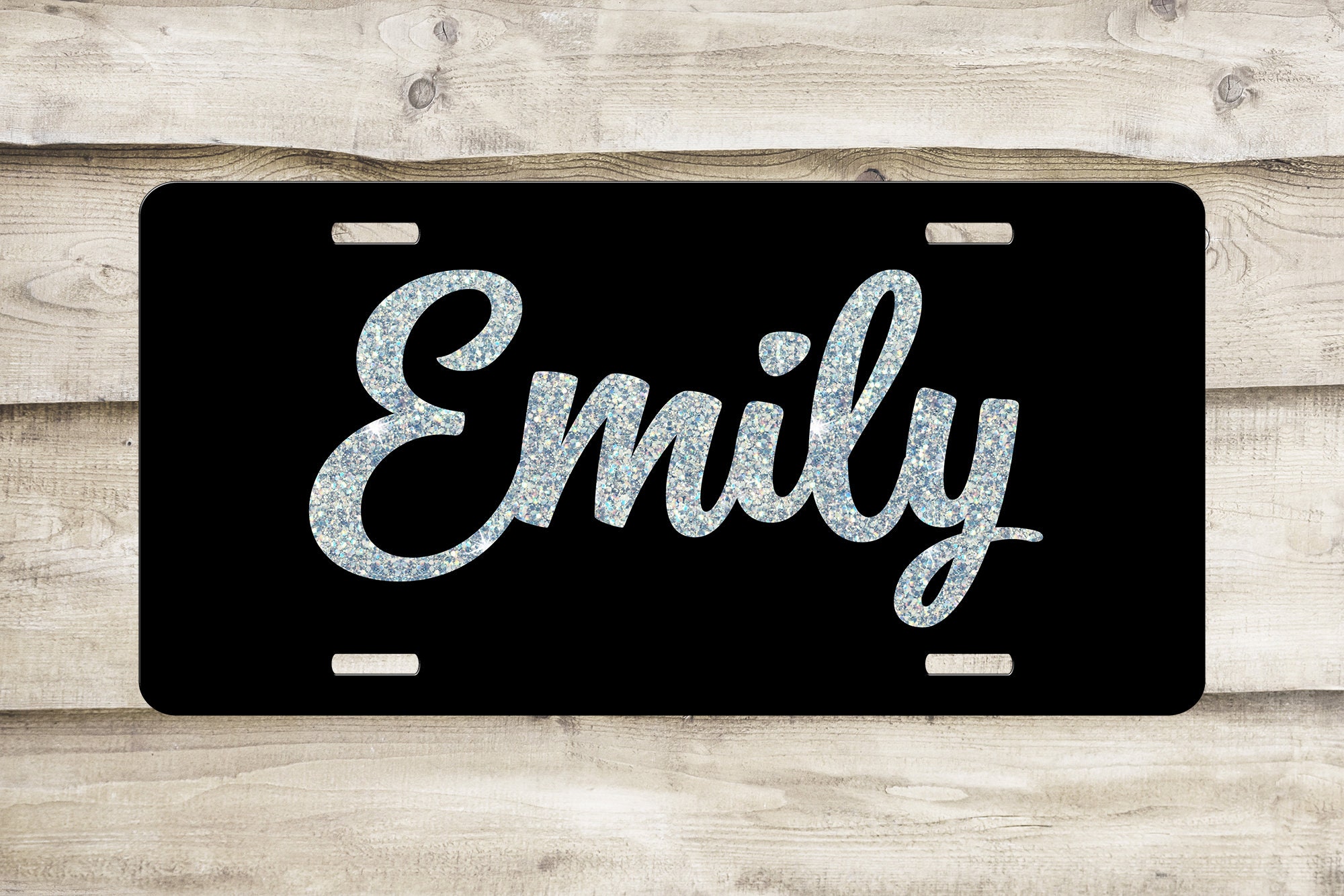 Custom Personalized Front License Plate 12 Glitter Effect | Etsy