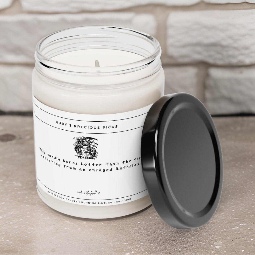 Monster Hunter Candle: Rathalos Fury Scented Soy Candle, 9oz Dark Humor ...