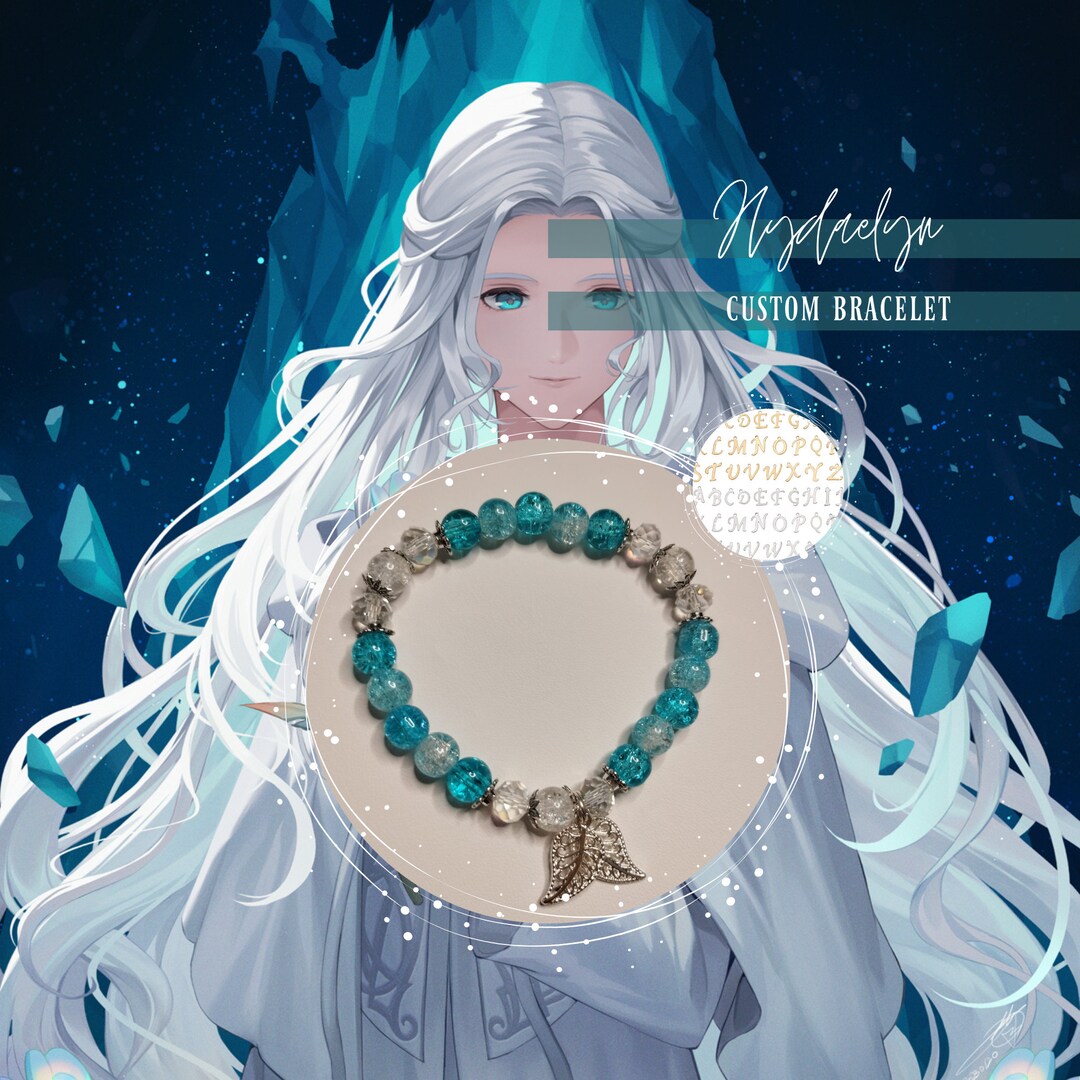 Final Fantasy Inspired Bracelet Pearl Bracelet Hydaelyn Endwalker Glass ...