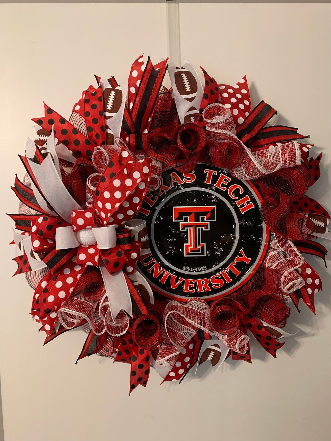 Texas Tech University Wreath, Red Raiders College Football Decor, Gift ...