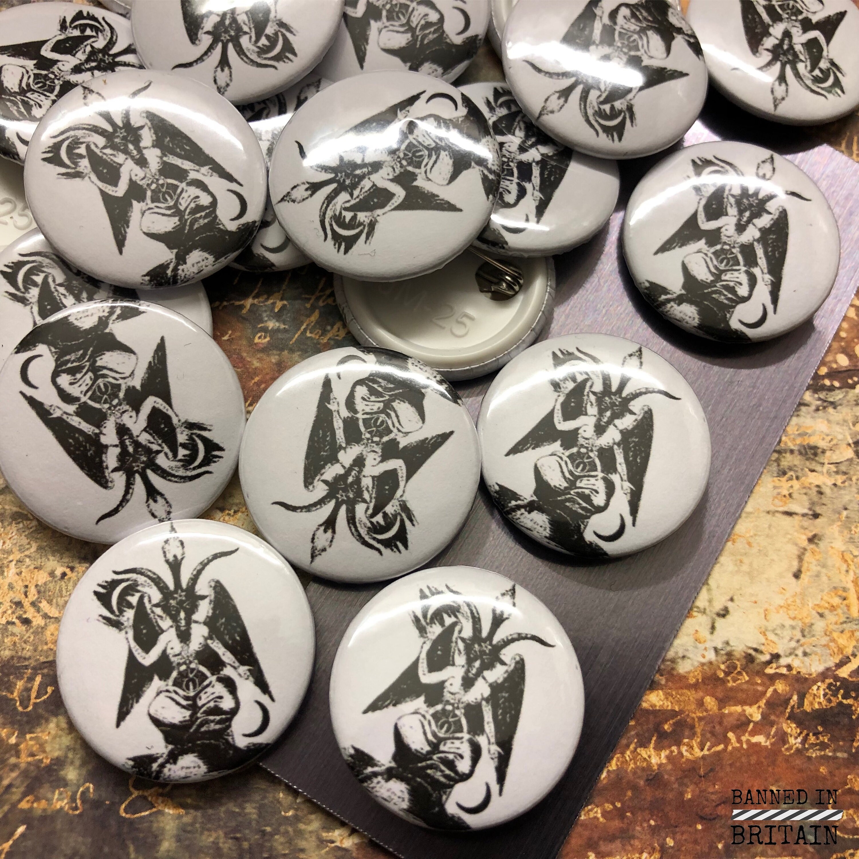 Sigil of Baphomet Pin Button Badges 25mm, Occult Pin Button Badges ...