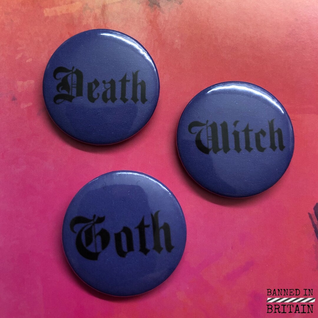 Goth Pin Button Badge 25mm, Witch Pin Button Badge, Goth Aesthetic ...