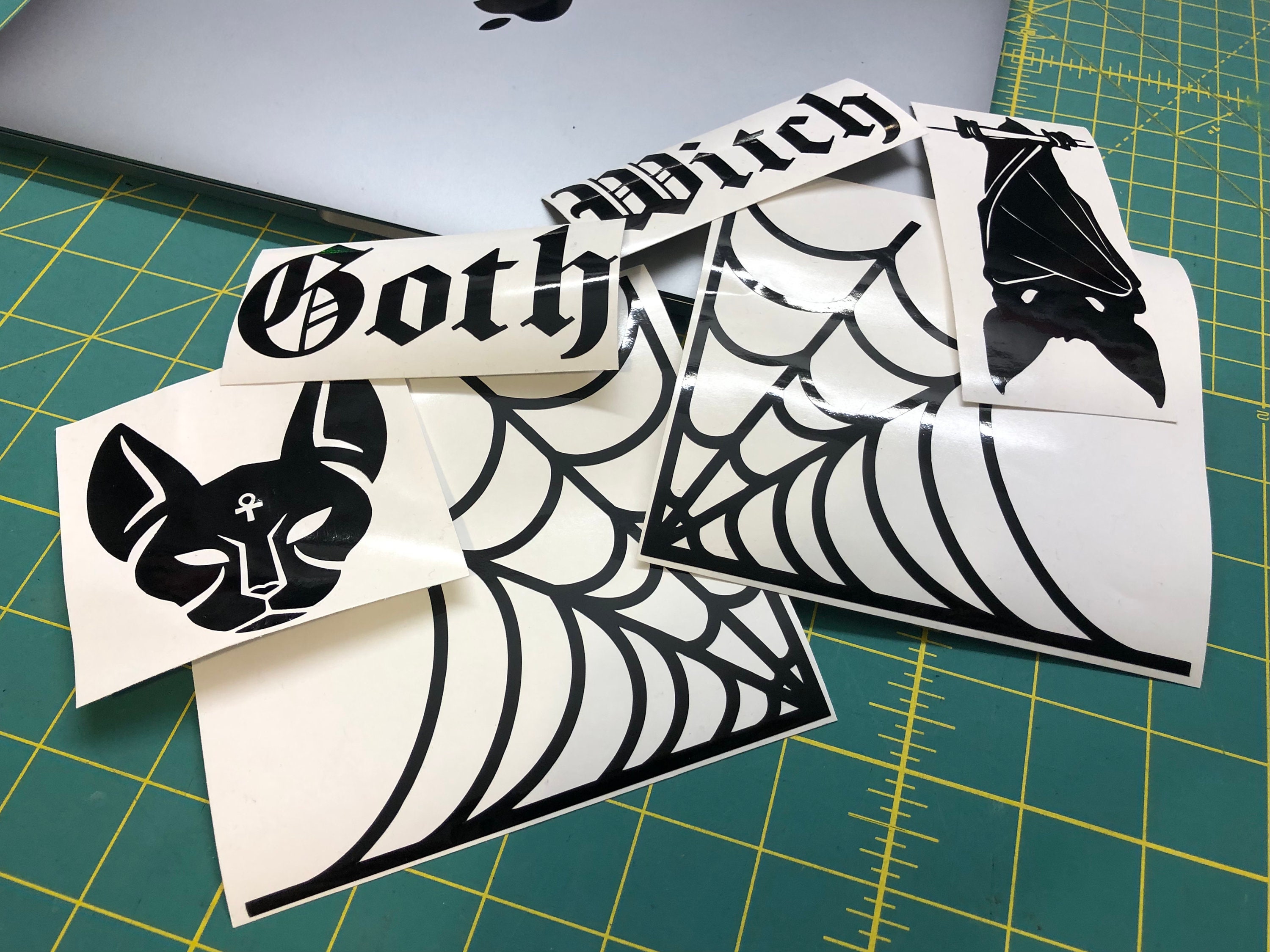 Gothic Decal Pack, Laptop Decal, Car Decal, Halloween Decals, Witchy ...