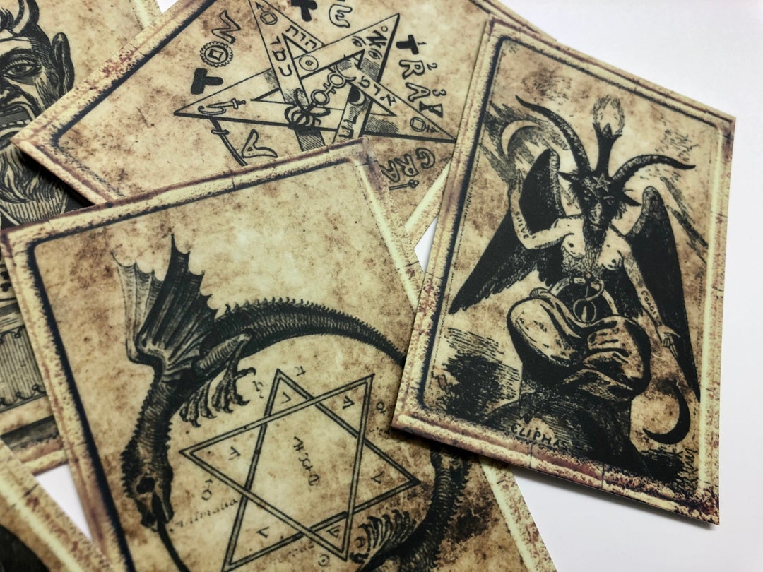 Occult Illustration Vinyl Sticker Pack, Illustration Stickers, Gothic ...