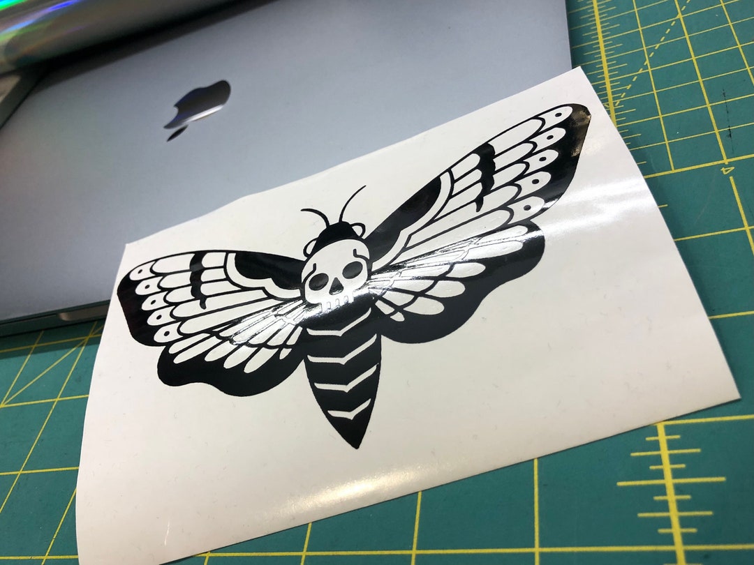 LARGE Deaths Head Moth Decal, Wall Decal, Car Decal, Glass Decal, Goth ...