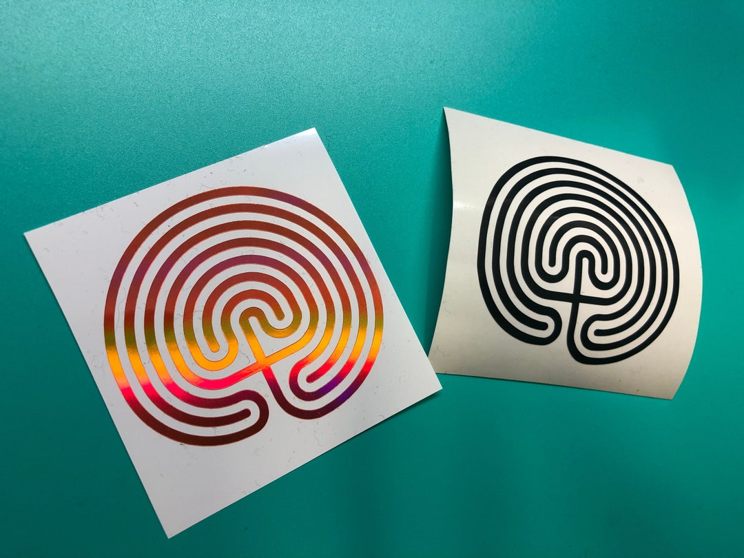 Cretan Labyrinth Decals, Laptop Decal, Car Decal, Glass Decal, Vinyl ...
