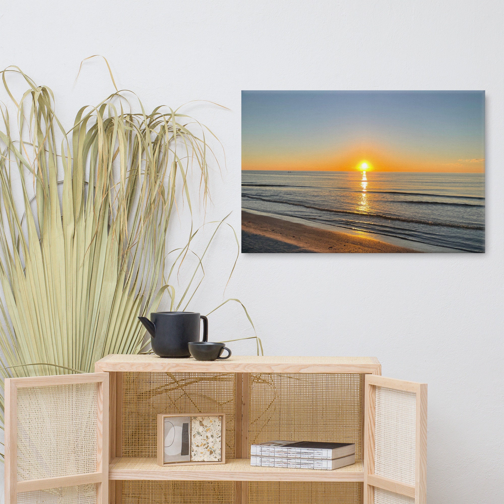 Beach Sunset on Canvas - Etsy