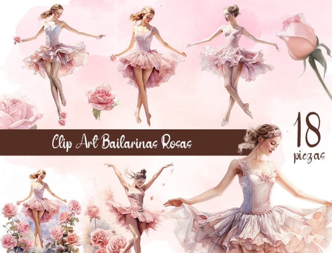 Pink Ballet Dancers Clipart - Etsy