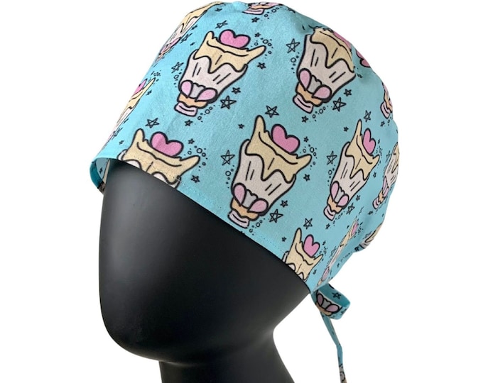 Larynx Tieback Surgical Scrub Cap, for SHORT Hair, Cool Scrub Cap, for ...