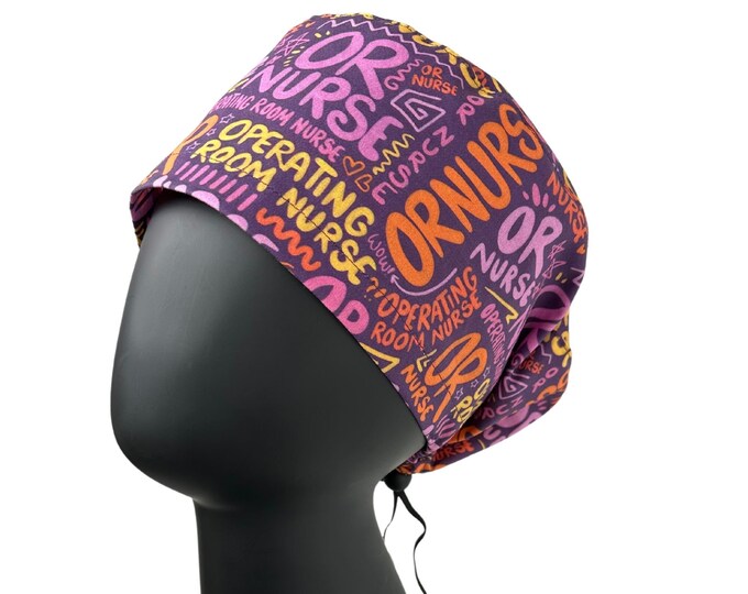 OR Nurse Euro Surgical Scrub Cap, for MEDIUM Length Hair, Operating ...