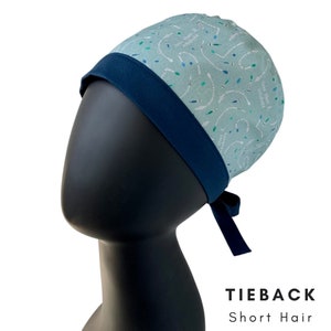 Less Than 8, Intubate Tieback Surgical Scrub Cap, for SHORT Hair, Cool ...