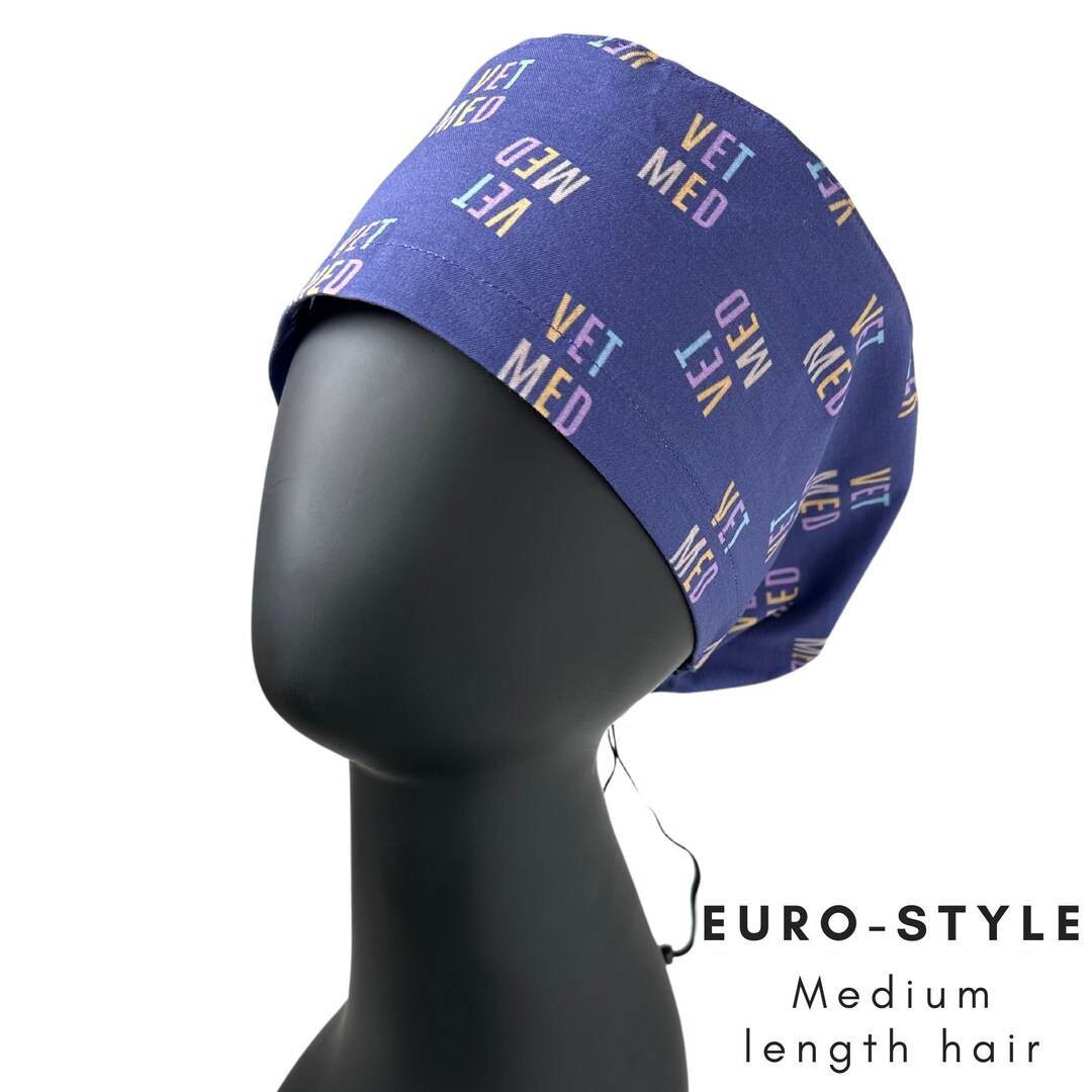 Vet Med Euro Surgical Scrub Cap, for MEDIUM Length Hair, Veterinarian ...