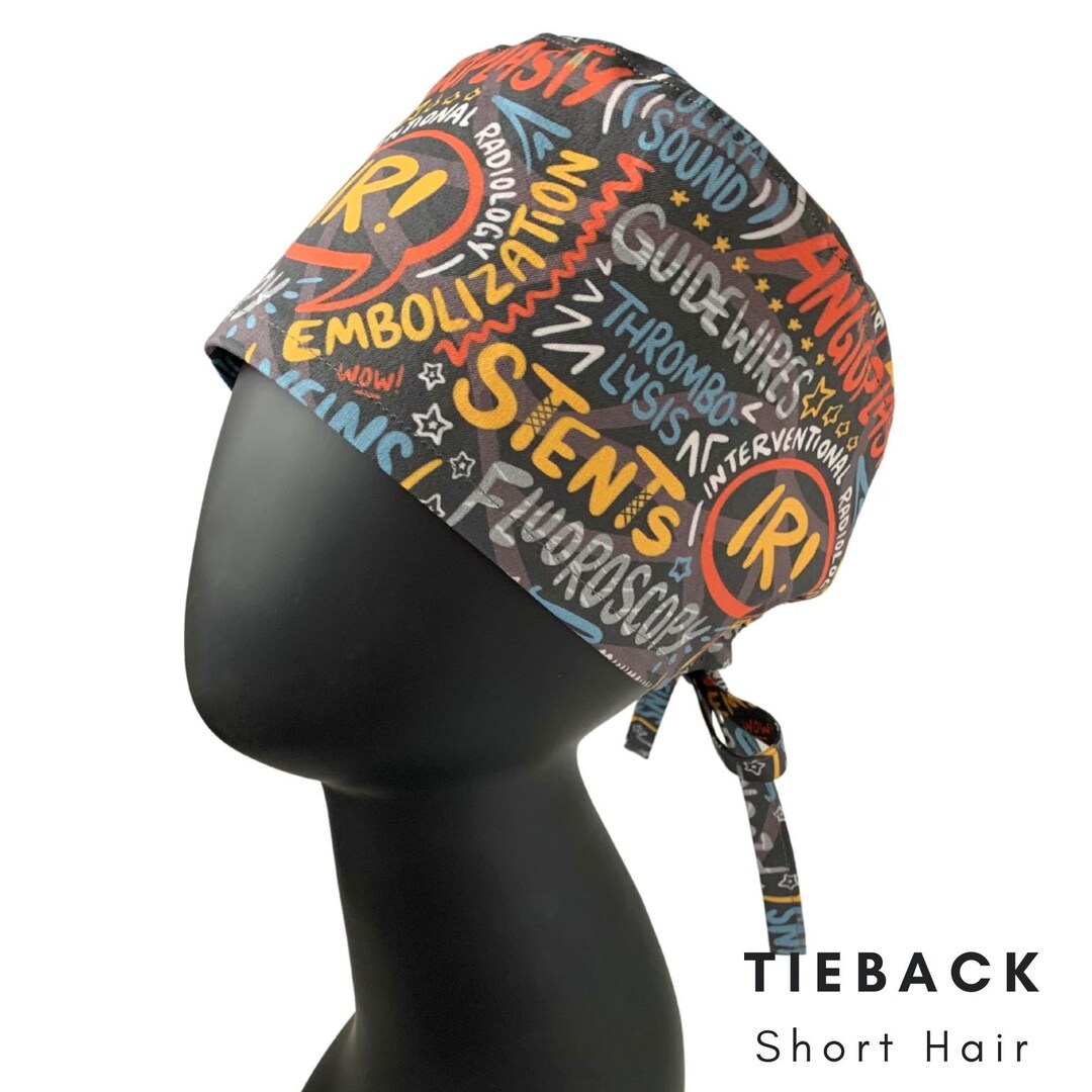 Interventional Radiology Tieback Surgical Scrub Cap, for SHORT Hair ...