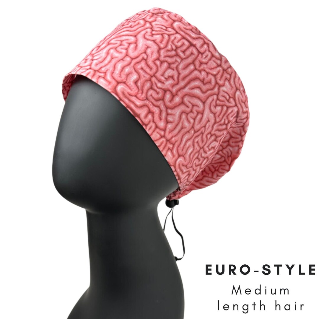 Brain Euro Surgical Scrub Cap for MEDIUM Length Hair Cool - Etsy
