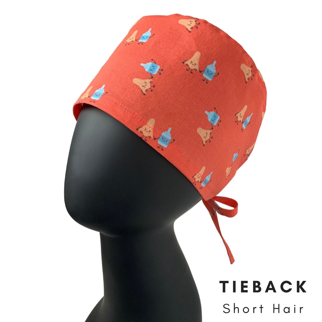 Noses & Nasal Spray Tieback Surgical Scrub Cap, for SHORT Hair, ENT Scrub Cap, Nose Scrub Cap ...
