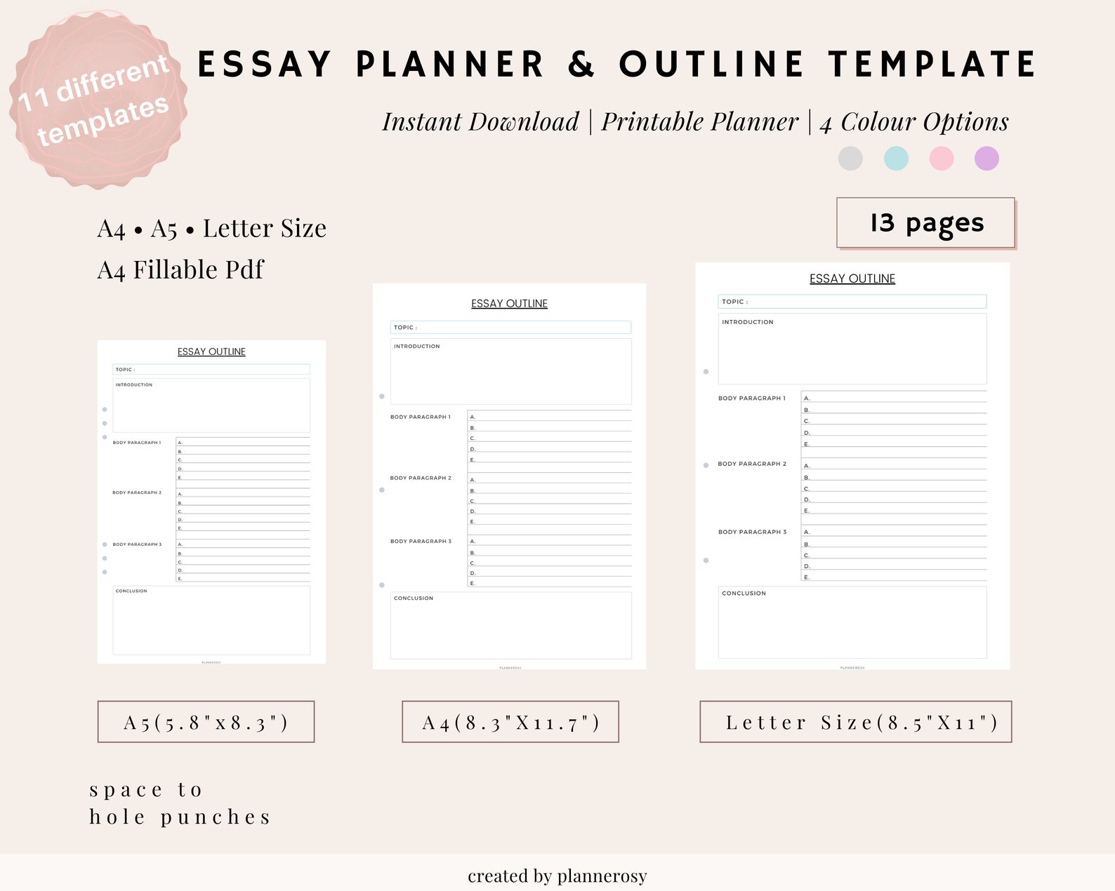Essay Planner Essay Writing Essay Printable Essay Template - Etsy