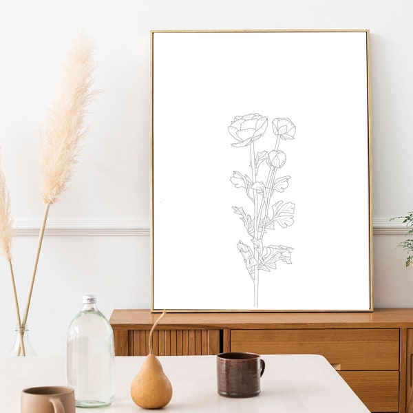 Ranunculus Art Etsy