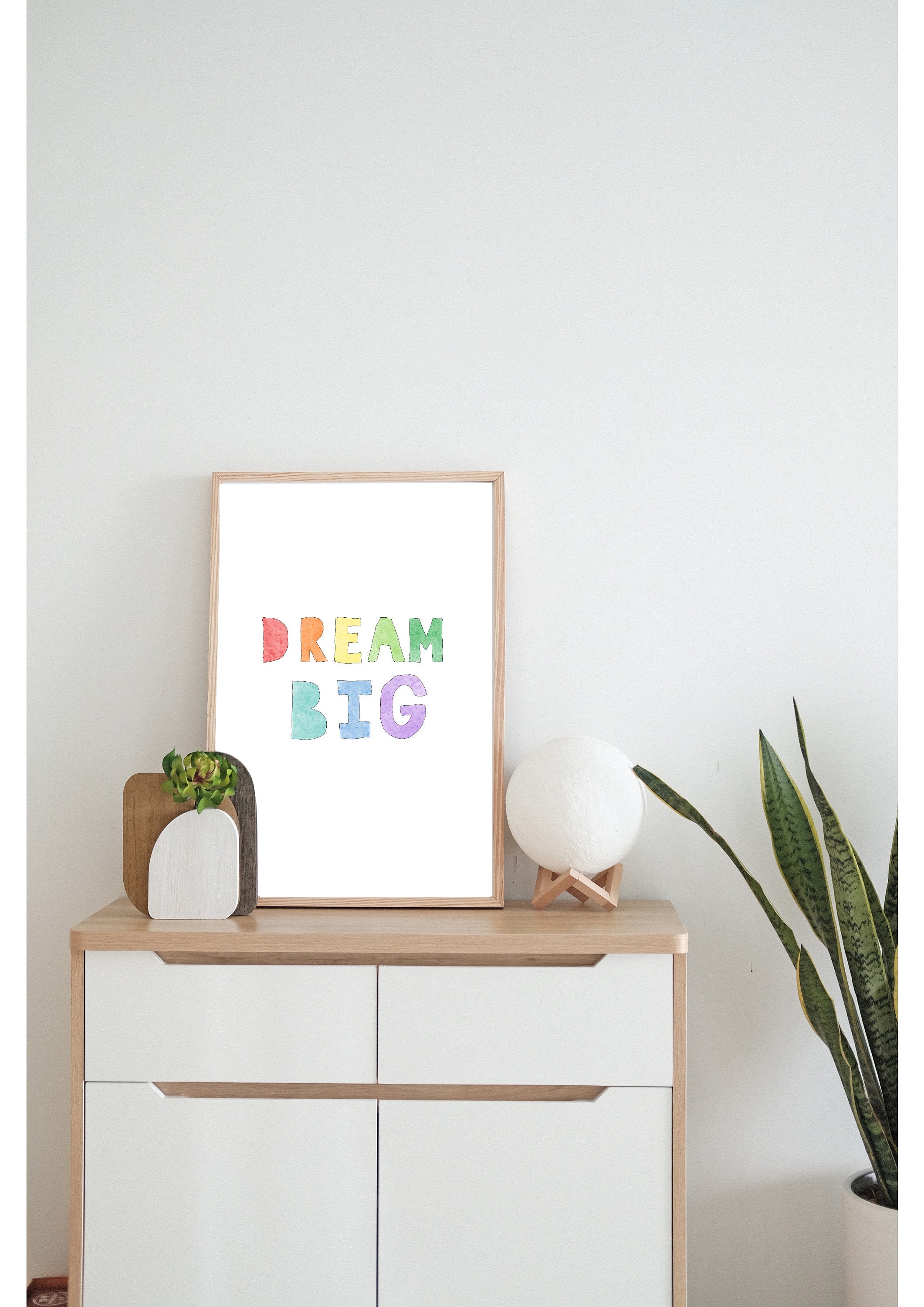 DIGITAL DOWNLOAD Dream Big Rainbow Illustrated Art Rainbow - Etsy