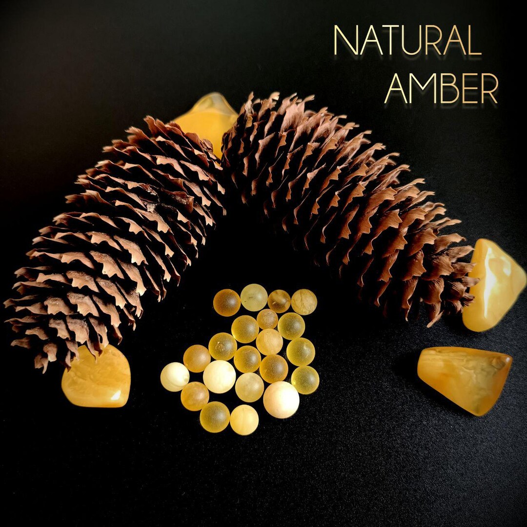 NATURAL Amber Beads, Amber Balls, Diameter: 8-12 Mm, 21 Pcs, 13,2g DIY ...