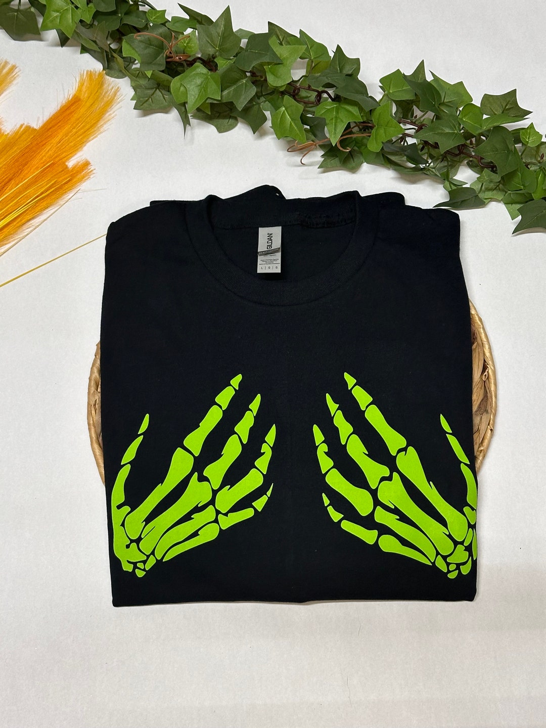 Skeleton Hands T-shirt, Screen Print Transfer T-shirt, Halloween T ...