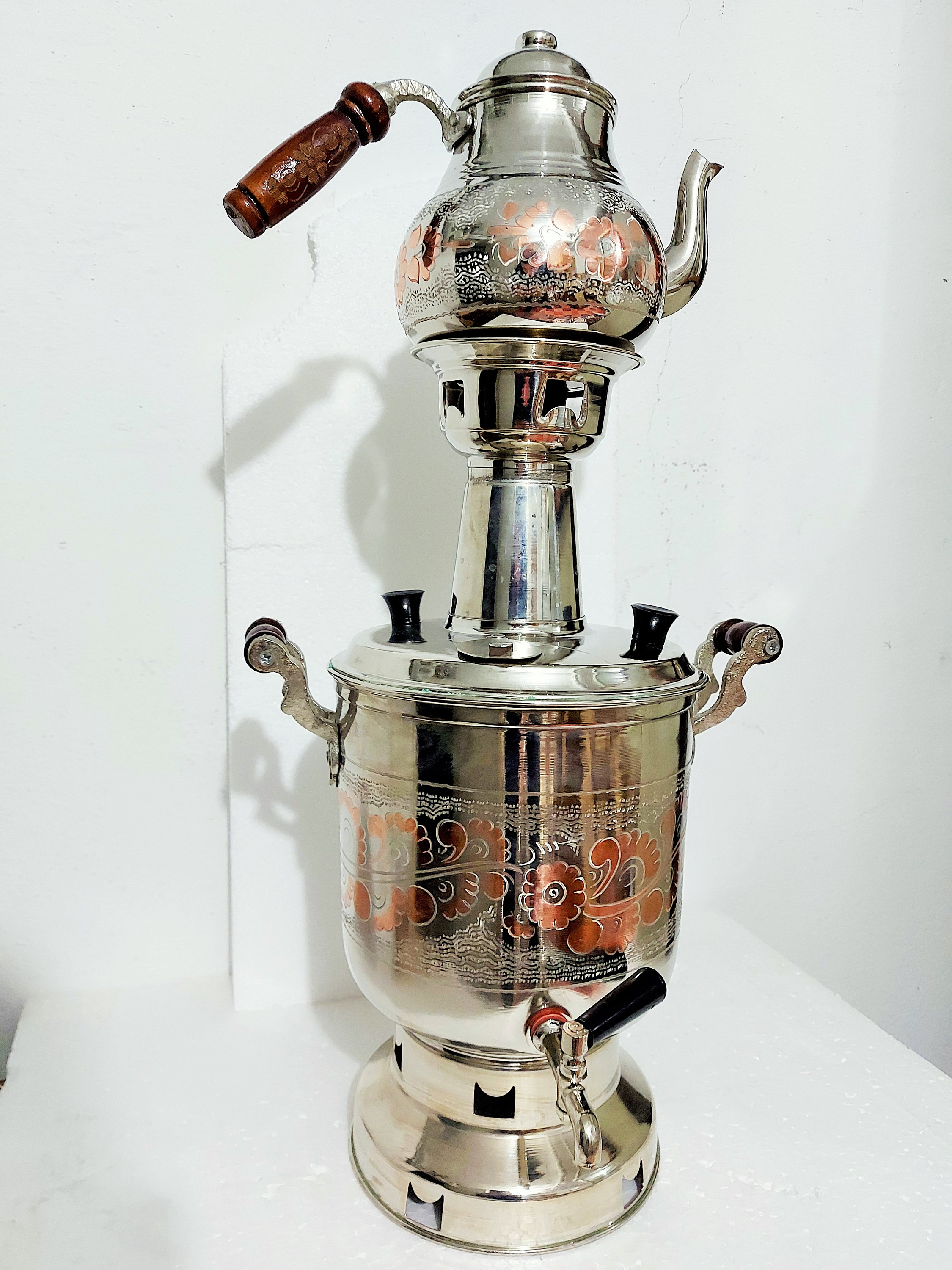 2,5 Liter Coal and Woody Copper Samovar-turkish Samovar,handmade ...