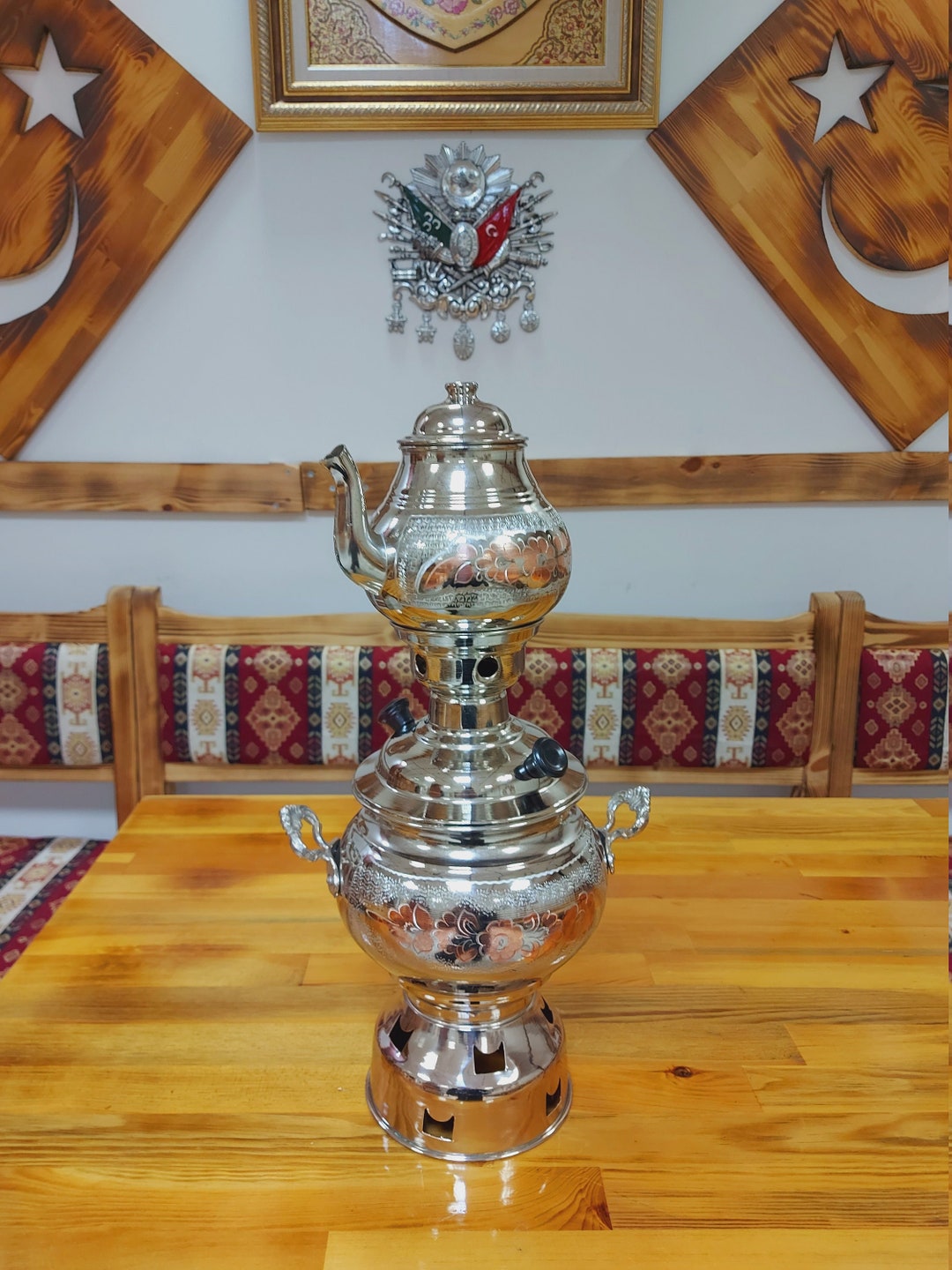 2,5 Coal Burned Copper Samovar - Turkish Copper Samovar, Handmade ...