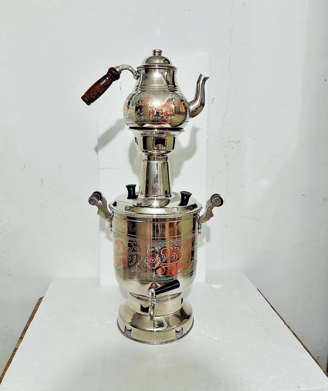 2,5 Liter Coal and Woody Copper Samovar-turkish Samovar,handmade ...