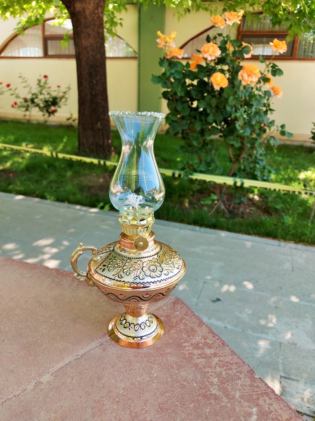 Gold Clor Copper Gas Lamp, Night Light, Turkish Lamp, Decorative ...
