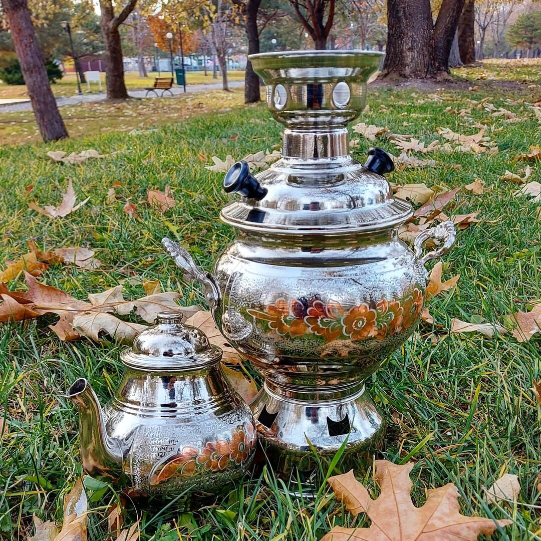 2,5 Coal Burned Copper Samovar Turkish Copper Samovar, Handmade Samovar ...