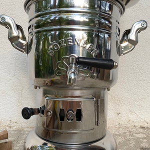 4 LT Steel Coal Samovar-turkish Tea Set, Hot Water Boiler, Camping ...
