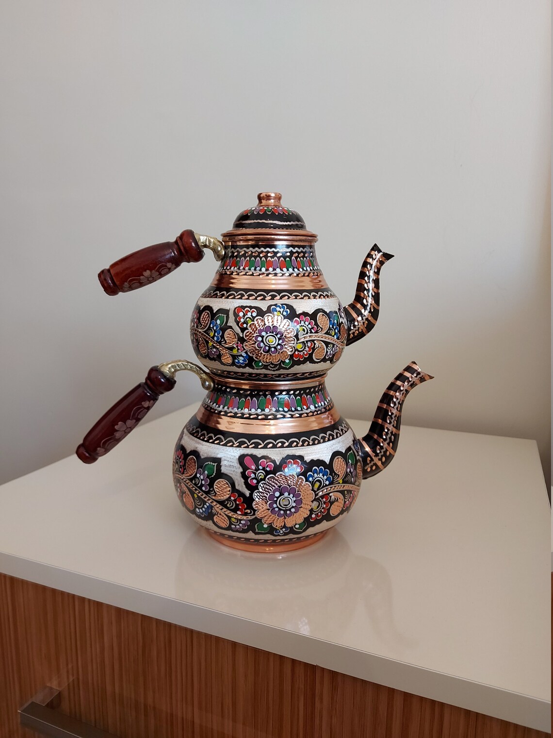 Copper Teapot Colorful Tea Set Tea Set Embroidered Warmer - Etsy