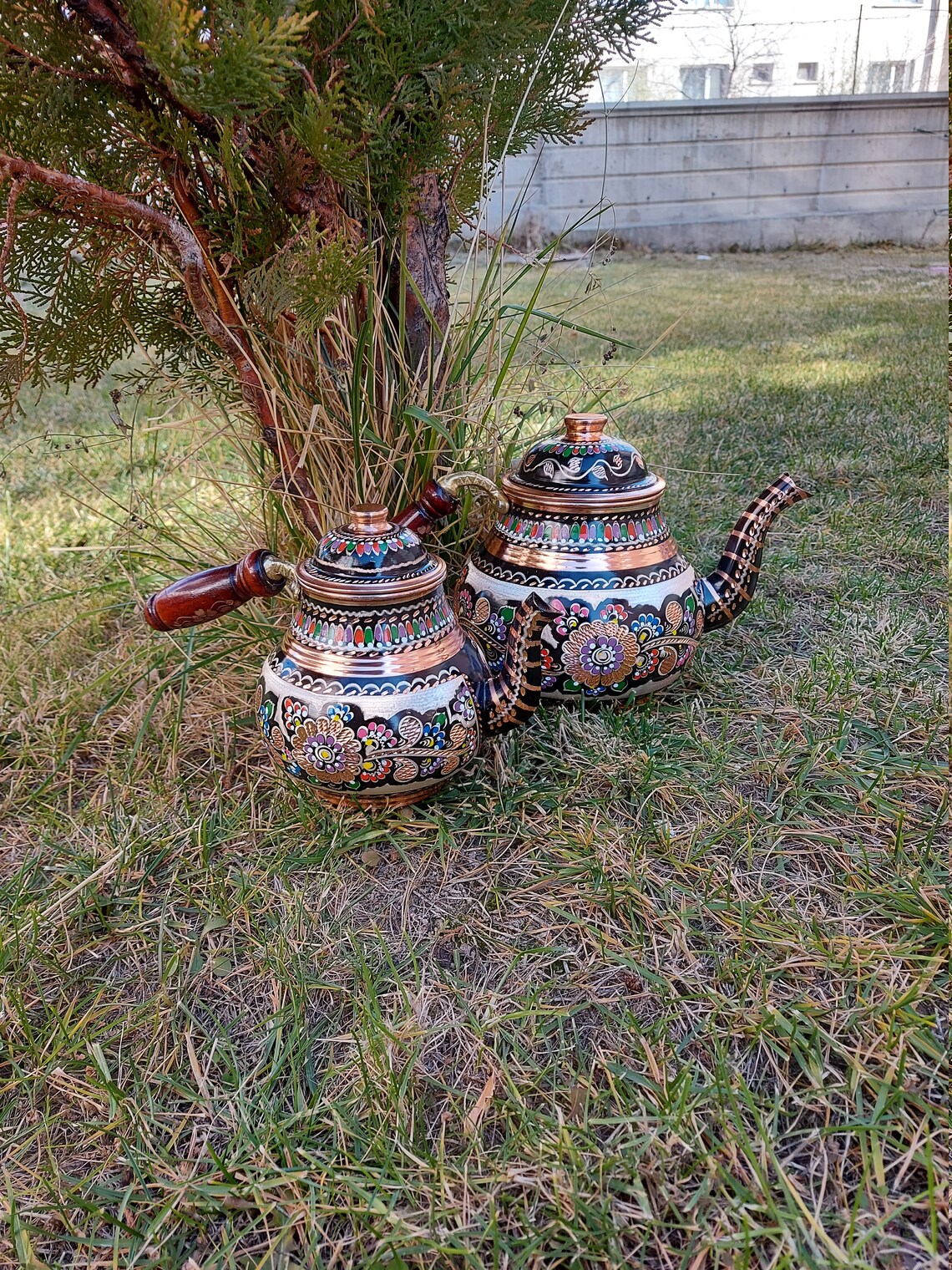 Copper Teapot Colorful Tea Set Tea Set Embroidered Warmer - Etsy
