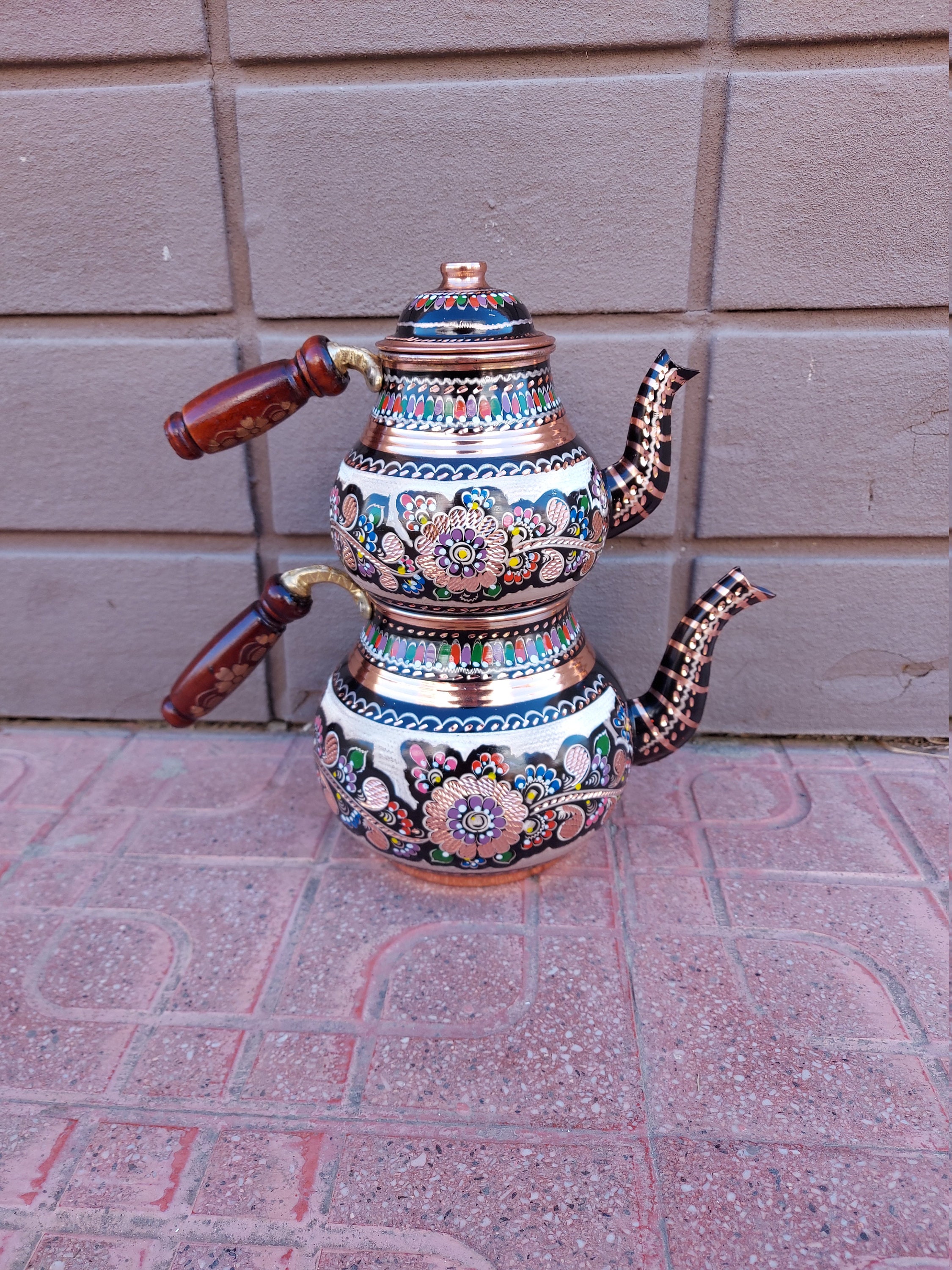 Copper Teapot Colorful Tea Set Tea Set Embroidered Warmer - Etsy