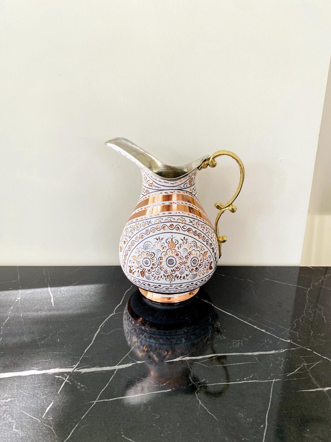 White Copper Jug, Copper Water Jug, Moscow Mule Jug, 3-liter Jug ...
