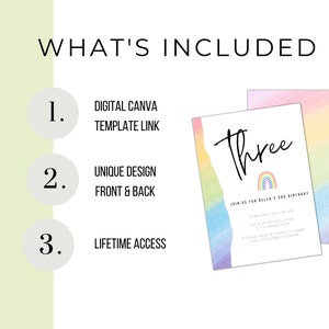 Rainbow Birthday Invitation, Customizable Birthday Invitation, Kids ...