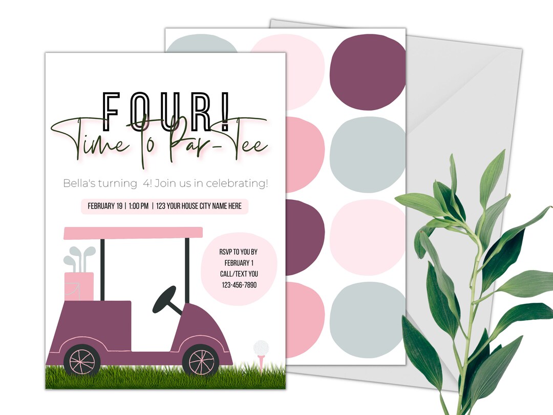 Golf Invitation, Customizable Birthday Invitation, Kids Birthday ...