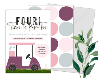 Golf 4th Birthday Invitation - Etsy