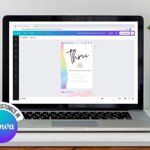 Rainbow Birthday Invitation, Customizable Birthday Invitation, Kids ...