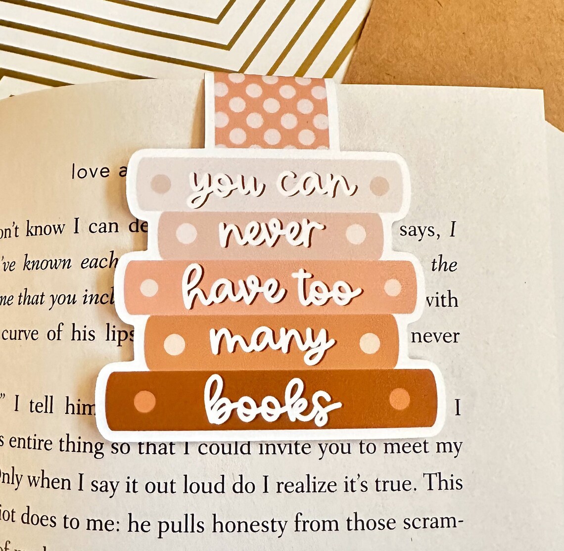 You Can Never Have Too Many Books Magnetic Bookmark - Bookish Magnetic ...