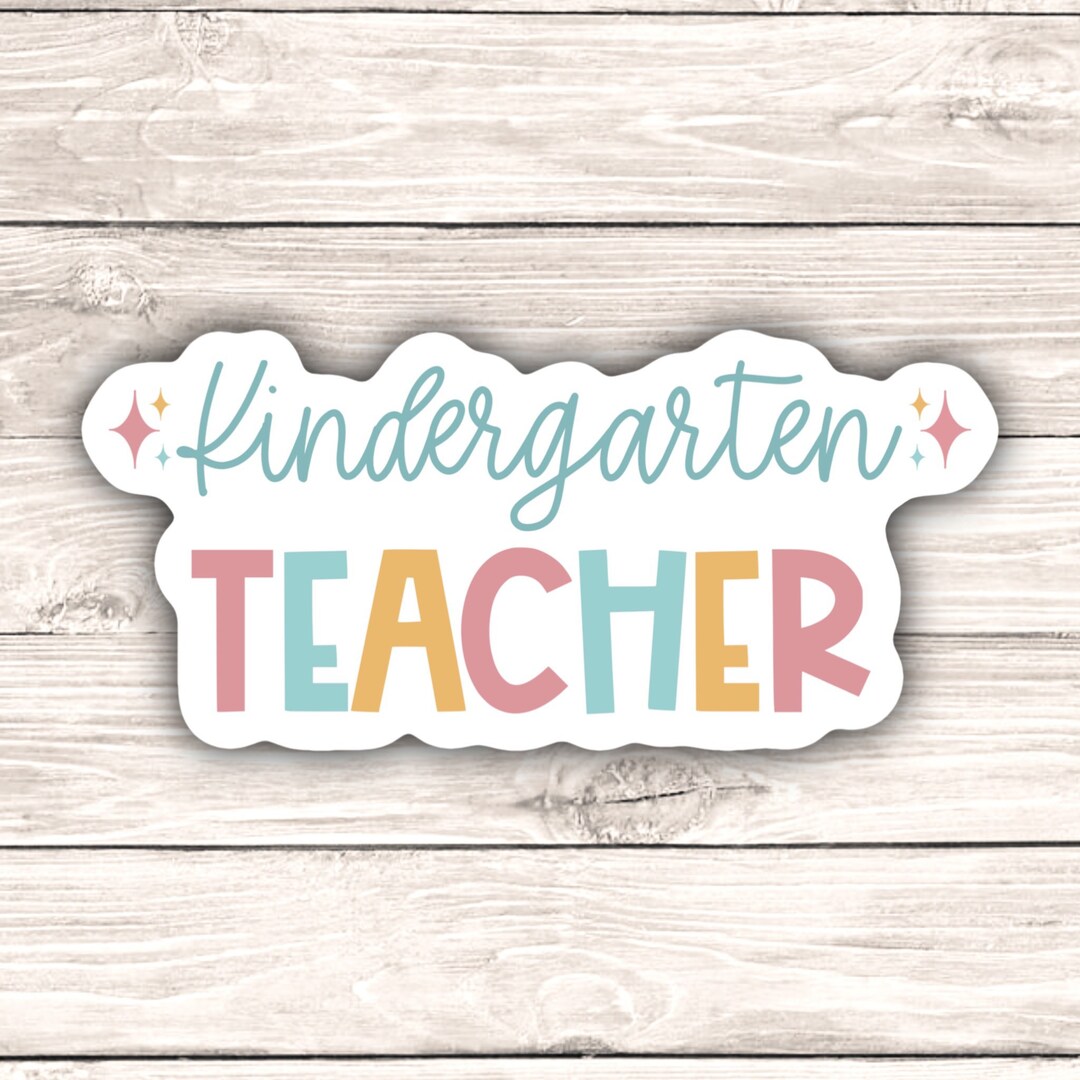 Kindergarten Grade Teacher Sticker, Teacher Vinyl Decal, Elementary ...