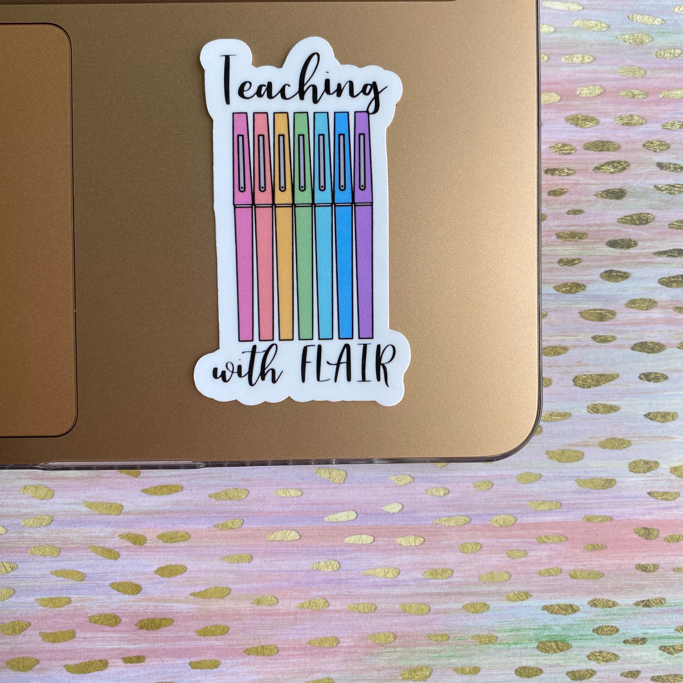 Teaching with Flair Sticker Teacher Stickers Teacher Gift | Etsy