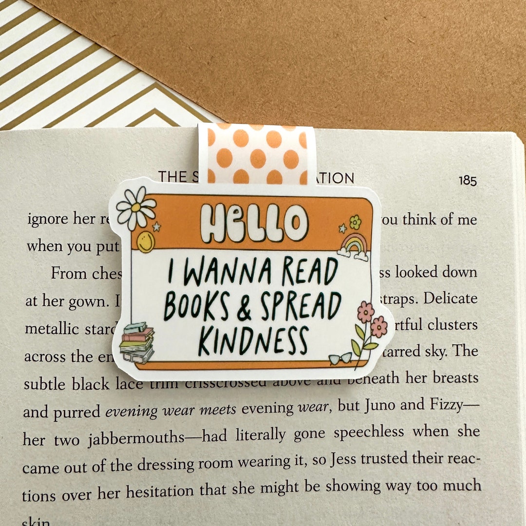 Helio I Wanna Read Books and Spread Kindness Magnetic Bookmark ...