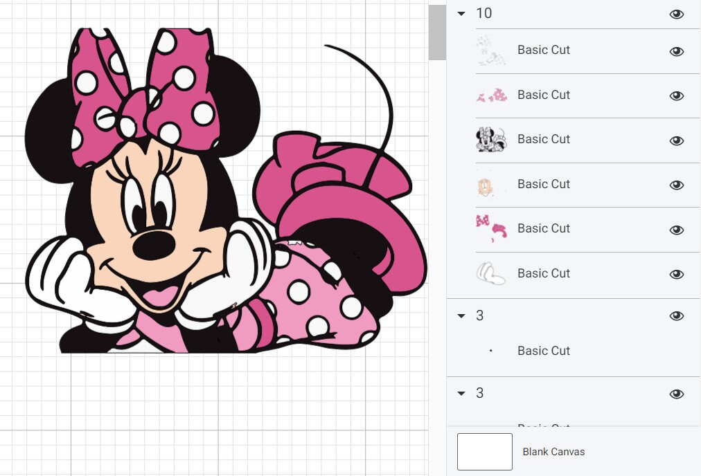 Minnie Mouse Multilayer SVG Datei png jpeg dxf al eps | Etsy