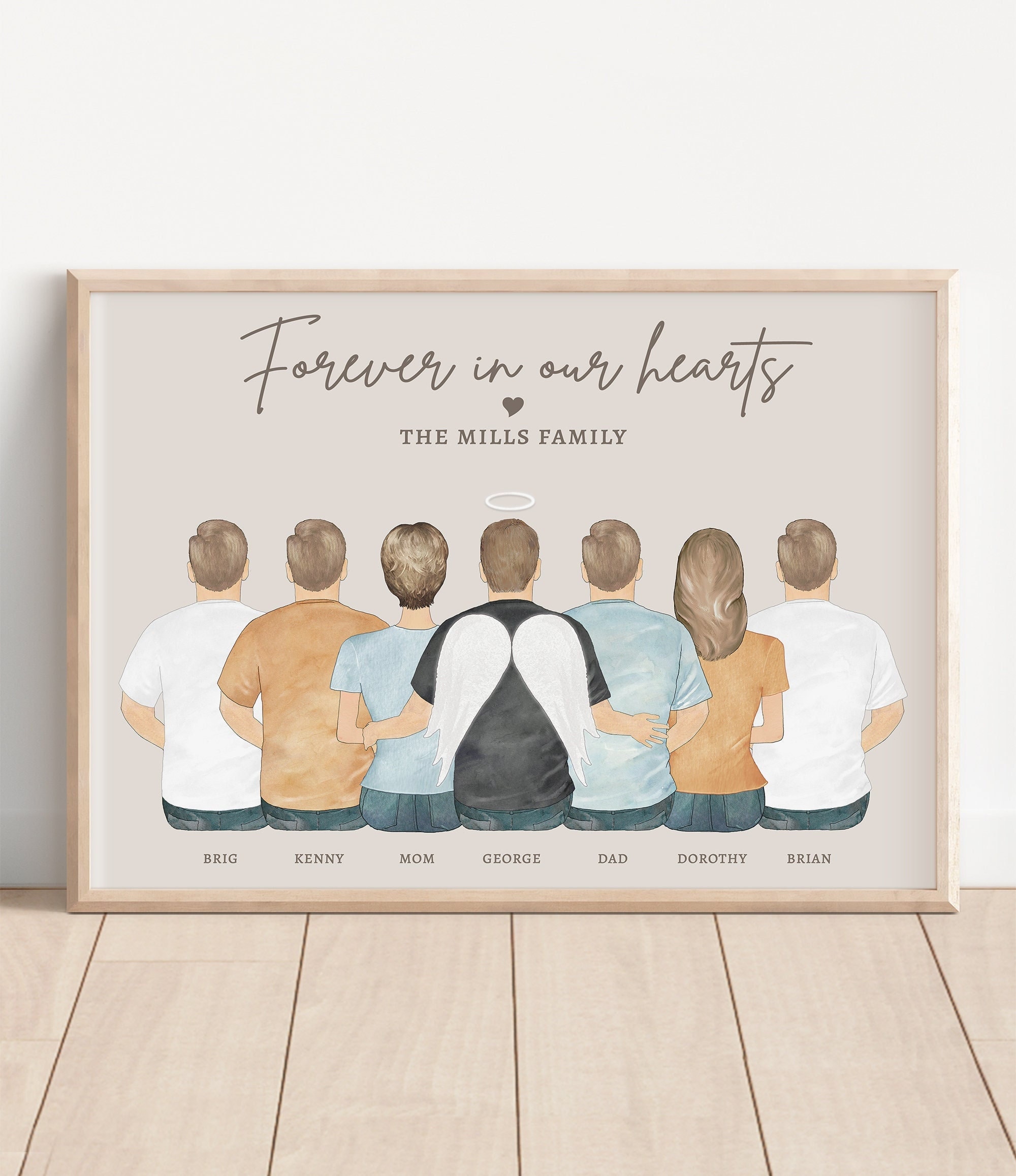 CHILD LOSS PRINT, Personalized Memorial Portrait, Grieving Parent Gift ...