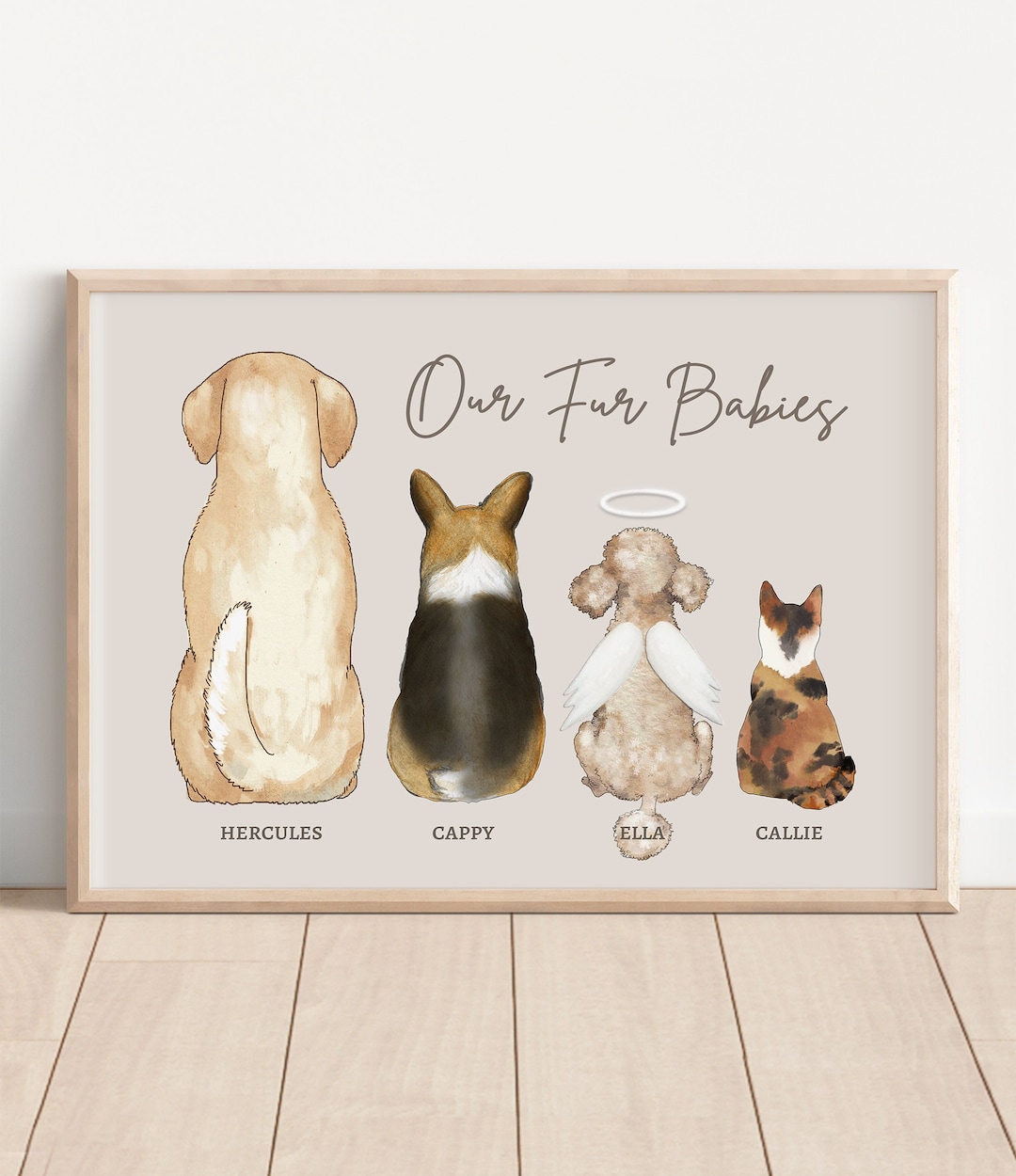Personalized Pet Portrait, Pet Owner Gift, Custom Memorial Picture ...