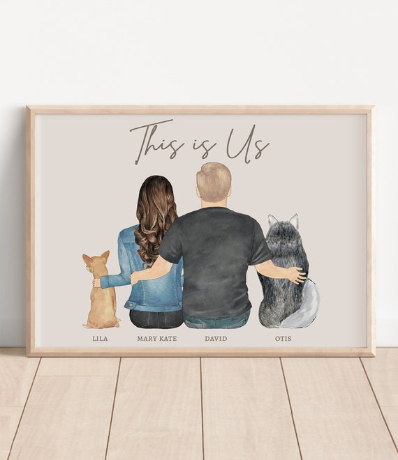 CUSTOM PORTRAIT for COUPLE Personalized Husband Gift Fiance - Etsy