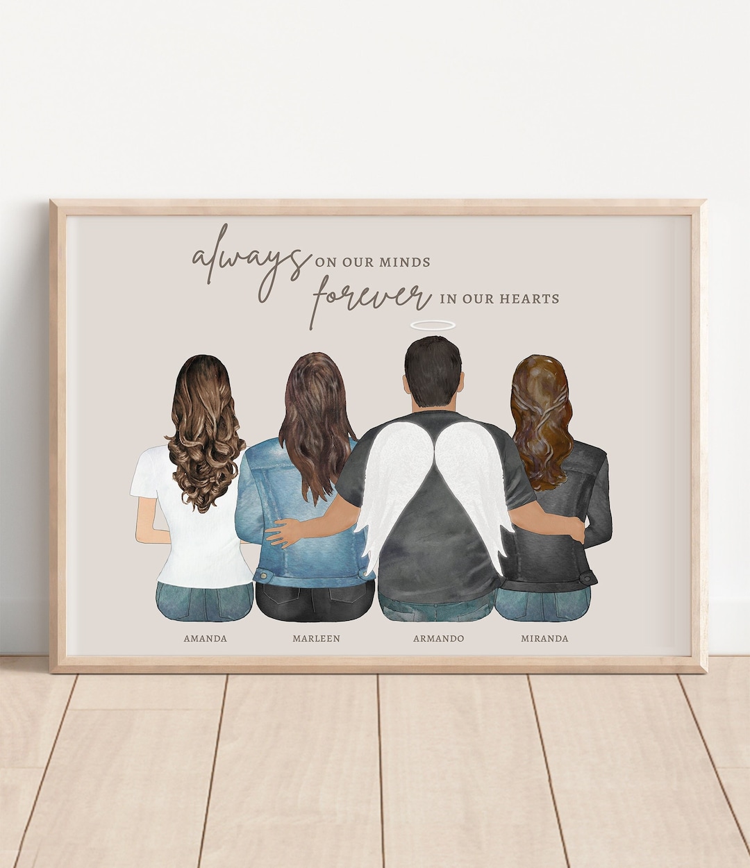 FAMILY MEMORIAL PORTRAIT, in Loving Memory, Remembrance Gift, Family ...