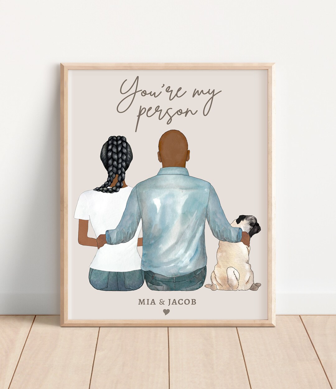 PERSONALIZED PORTRAIT for BOYFRIEND, Fiance Christmas Gift, Digital ...