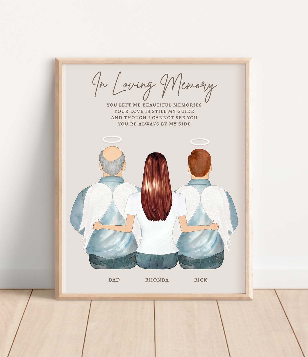 Personalized Family Memorial Print, Condolence Gift, Family Member Loss ...
